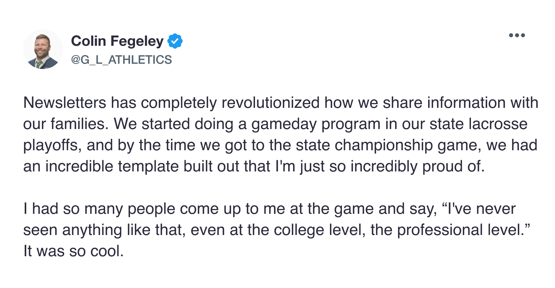 Gameday Program Template